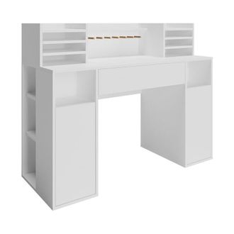 Vicco Bureau, Blanc, 126.8 x 50 cm xl avec &eacute;tag&egrave;res Vicco