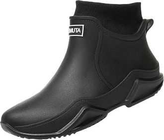 Generic Bottes de pluie &agrave; enfiler pour femme - Doublure en peluche - Bottes de pluie courtes - Chaudes et confortables - Imperm&eacute;ables - Antid&eacute;rapantes - Pour 
