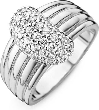 Orphelia Damen-Ring 925 Silber rhodiniert Zirkonia weiß Rundschliff Gr. 56 (17.8) - ZR-3756/56