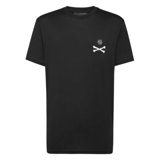 Philipp Plein T-shirt Rundhals Skelett mit Kristallen - - Tops - Herren - Schwarzk - 3XL