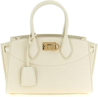 Ferragamo Gancini Lock Henkeltasche - - Bags - Damen - Wei&szlig; - ONE SIZE