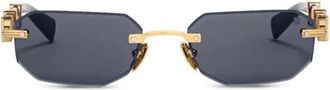 Balmain Femme, Accessoires, Jaune, Taille: 55 MM Geometric-Frame Rimless Lunettes de soleil