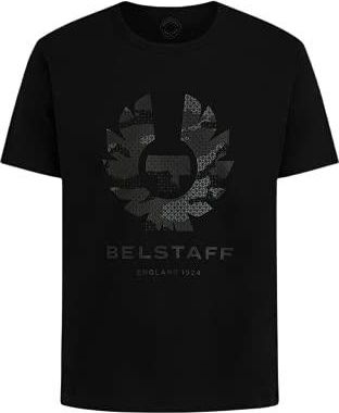 Belstaff 71140351-90000 Camo Searchlight Phoenix Black T-shirt pour homme, col rond, manches courtes, taille S/S, 100 % coton, Black Camo, XXL
