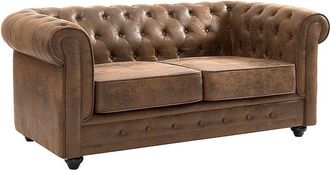 Vente-Unique Sofa 2-Sitzer - Microfaser - Vintage-Look - Chesterfield