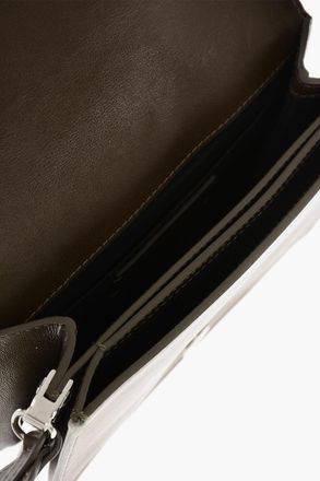 Dsquared2 Leather Shoulder Bag with Silver-Tone Metal Monogram Dsquared2