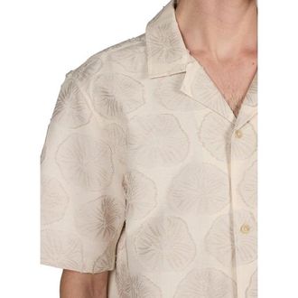 Les Deux Chemise droite jacquard en coton et lin