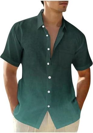 Generic Chemise &agrave; manches courtes pour homme, style d&eacute;contract&eacute;, classique, col rabattable, &eacute;l&eacute;gant, extensible, l&eacute;ger et confortable, chemise boutonn&eacute;e pour 