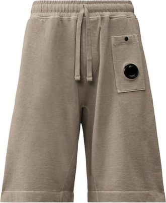 C.P. Company C.p. Company, Homme, Shorts, Beige, Taille: S Malfil&egrave; Fleece Lens Sweatshorts