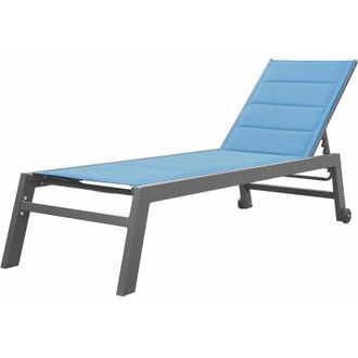 Happy Garden Sonnenliege BARBADOS aus blaugrauem Textilene - Aluminium anthrazit