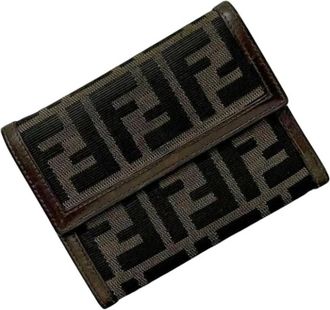 Fendi unisex, Pre-owned, Brun, Taille: ONE Size Portefeuille vintage &agrave; trois volets Pre-owned