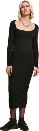 Urban Classics Damen Kleid Ladies Long Knit Dress Black 5XL