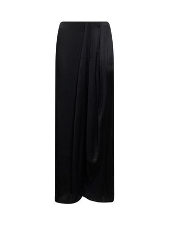 Maison Margiela Draped Satin Maxi Skirt - Black