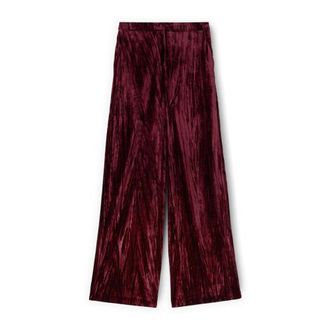 Motivi Palazzo-Hose aus Samt mit Plissee-Effekt - - Trousers - Damen - Rot - L