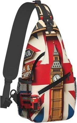 Generic Multifonction Sacoche Tactique Drapeau britannique Londres Sacs &agrave; Bandouli&egrave;re Antivol Sac &agrave; Dos Militaire pour &eacute;cole Homme Voyage