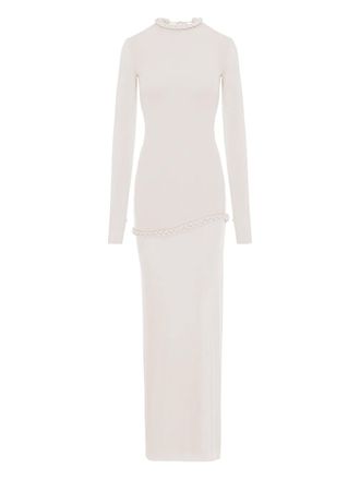 Manur&iacute; robe longue Nora &agrave; finitions tress&eacute;es - Tons neutres