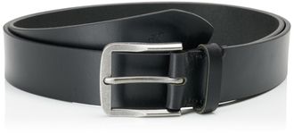 Calvin Klein Herren Gürtel Classic Flat 3,5 cm Ledergürtel, Schwarz (Black/Antique Silver), 100 cm