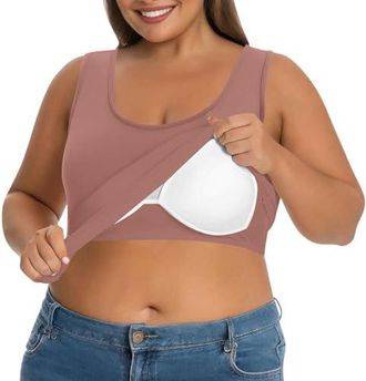 Generic D&eacute;bardeur de sport pour femme - Avec soutien-gorge int&eacute;gr&eacute; - Noir - Ventre nu - Sans manches - Crop Tops sans manches - Gilet &eacute;lastique - D&eacute;bardeur st