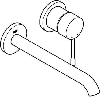 GROHE Essence Einhebel-Waschtischmischer Wandmontage, 2-Loch Gr&ouml;&szlig;e L, Hard Graphit geb&uuml;rstet (29193AL1)
