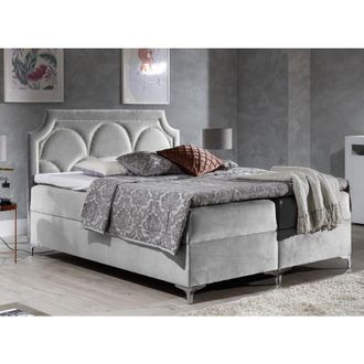 Furnix Boxspringbett CASMERE 120x200 mit tiefen Bettkasten und Topper MH70
