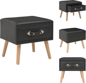 vidaXL Table de chevet Noir 40x35x40 cm Similicuir - Table De Chevet - Table Nuit - Meubles Chambre - Mobilier Moderne - Rangement Chambre
