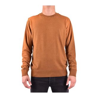 Paolo Pecora Brauner Baumwollstrickpullover Langarm - - Knitwear - Herren - Braun - S