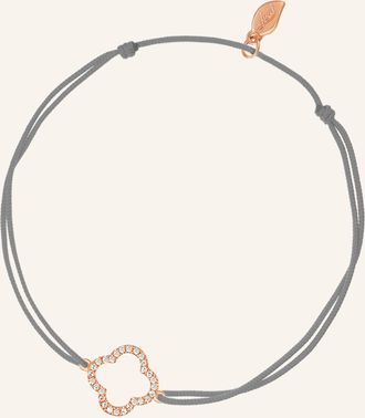 Leaf Freundschaftsarmband Clover Aus 18 Karat Ros&eacute;gold Mit Diamanten grau