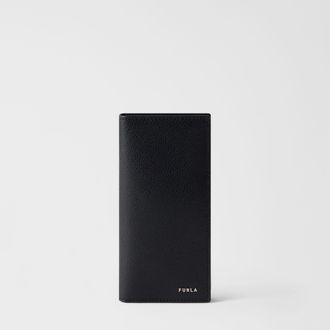 Furla Man Project Klassisches Portemonnaie Nero Schwarz Strukturiertes Kalbsleder Milos Herren