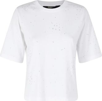 Seventy Femme, Tops, Blanc, Taille: 36 FR T-Shirt avec Strass
