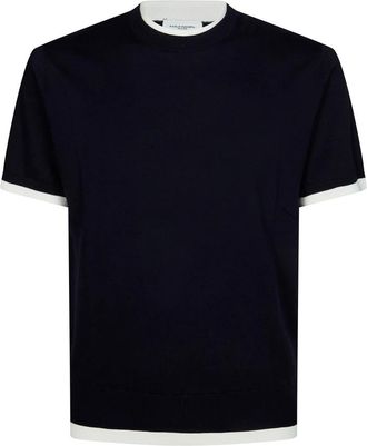 Paolo Pecora Homme, Tops, Bleu, Taille: L T-shirt &agrave; col rond