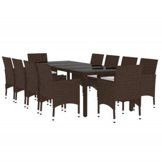 vidaXL Vidaxl - Ensemble &agrave; Manger de jardin 11pcs poly rotin et bois solide