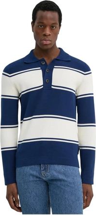 Marc O'Polo Polo &agrave; manches longues ray&eacute; - Homme - Pulls - Bleu - Taille: XS