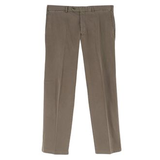 Canali Brown Cotton Straight Leg Trousers Size 38