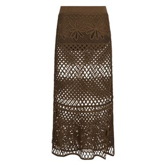 Pinko Blumiges H&auml;kelstrickrock - - Skirts - Damen - Gr&uuml;n - XS