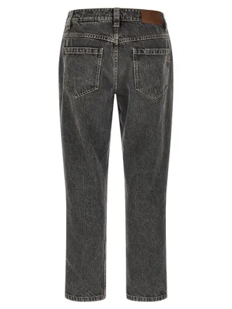 Brunello Cucinelli Dark Gray D&eacute;lav&eacute; Cotton Jeans - Gray