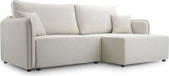 Selsey Kassian - Ecksofa mit Schlaffunktion und Bettkasten, cremefarben, rechts - Selsey