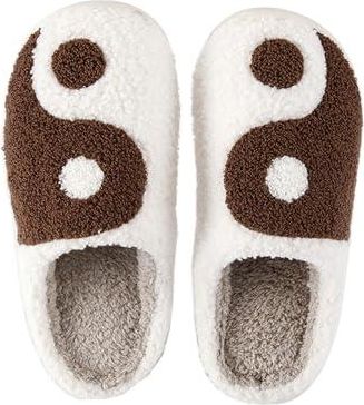 Generic Sandales &agrave; bout ferm&eacute; pour homme, pointure 46, chaussons dhiver confortables en coton chaud pour couple hommes et femmes, semelle &eacute;paisse, semelle sou