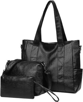 Generic Dame avec un sac &agrave; bandouli&egrave;re en sur elle, porte-documents for femme, main multifonctionnel adapt&eacute; aux d&eacute;placements domicile-travail(Black)