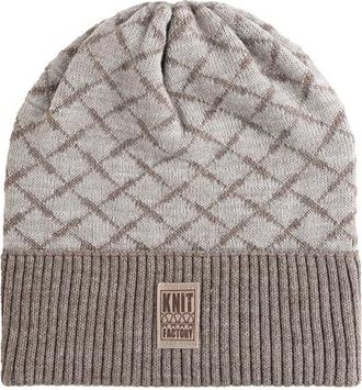 Knit Factory Bonnet Dusk - Bonnet Femme et Homme - Beanie Hiver - Bonnet Chaud - Bonnet tricoté - Marron/Iced Clay - One Size - 30% Laine, 70% Acrylique