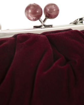 Max Mara Womens Clutch Bag Pasticcino Bordeaux Velvet Cotton