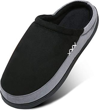 Mishansha Femme Chaussons Maison Confortable Chaussons en Feutre pour Homme Pantoufles en Intérieur Pantoufles Hiver Anti-dérapant, Noir foncé 42