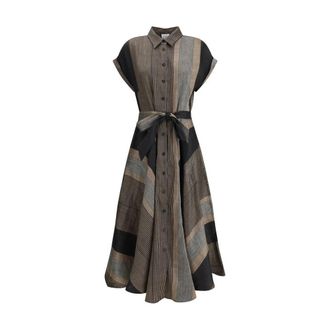 Sara Roka Gestreiftes Patchwork-Chemisier-Kleid - - Dresses - Damen - Mehrfarbig - M