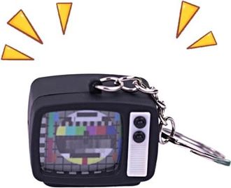 Generico Mini porte-cl&eacute;s TV | Pendentif r&eacute;tro pour sac &agrave; main avec son et lumi&egrave;re, breloque de sac vintage | pour les fans de culture, les collectionneurs, les