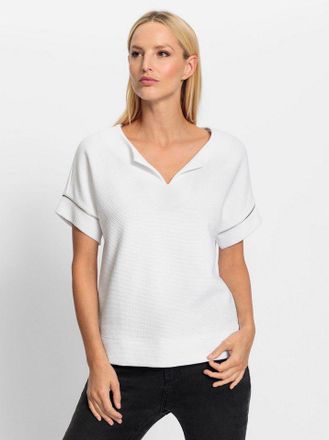 Heine Sweater Sweatshirt Kurzarm Jacquard, Struktur