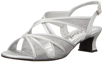 Easy Street Damen Tristen Slingback Sandale mit Absatz, Silber-Glitzer, 39.5 EU