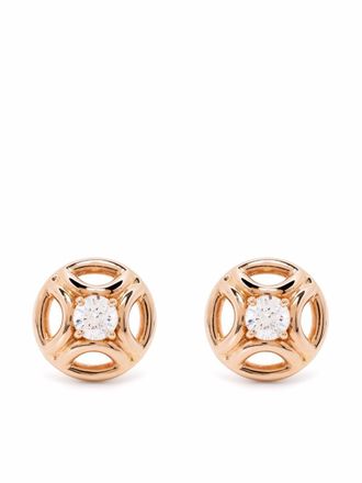 Loyal.e Paris boucles doreilles Perp&eacute;tuel.le en or rose recycl&eacute; 18ct pav&eacute;es de diamants