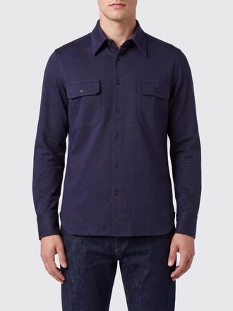 Tom Ford Gestreiftes Slim-Fit-Hemd aus Seide und Baumwolle mit Taschen