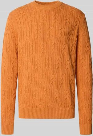 Fynch-Hatton Strickpullover aus Baumwoll-Woll-Mix mit Zopfmuster