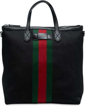 Gucci Hobo Bags - Canvas Techno Web Vertical Zip Tote - Gr. unisize - in Schwarz - f&uuml;r Damen