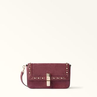 Furla Iride Umh&auml;ngetasche S Toni Red Apple Rot Wildleder + Sidney-kalbsleder + Nieten Damen