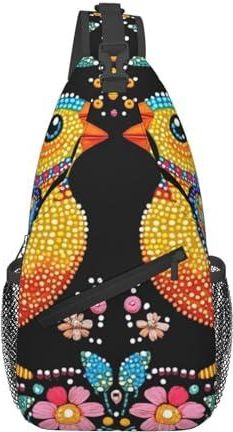 Generic Sac &agrave; bandouli&egrave;re couleur 2 oiseaux Sac &agrave; bandouli&egrave;re de voyage Sac &agrave; dos &agrave; bandouli&egrave;re pour homme Sac &agrave; dos de randonn&eacute;e